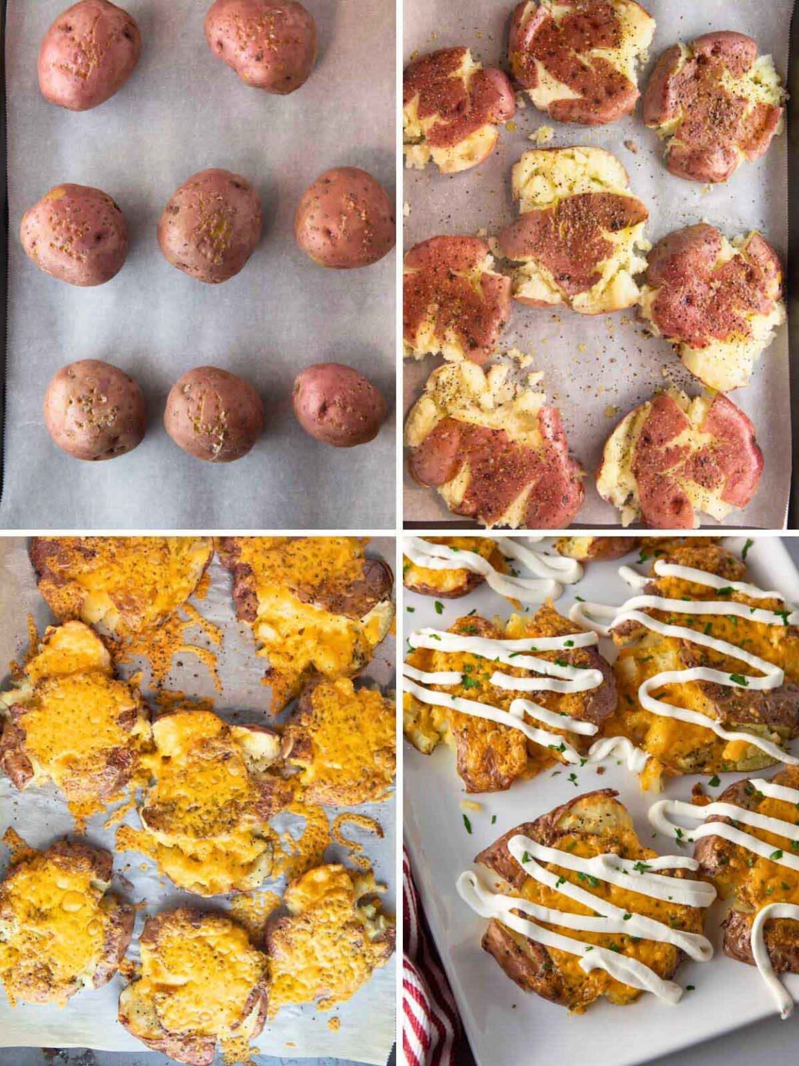 Smashed Potatoes with Cheese - CenterCutCook