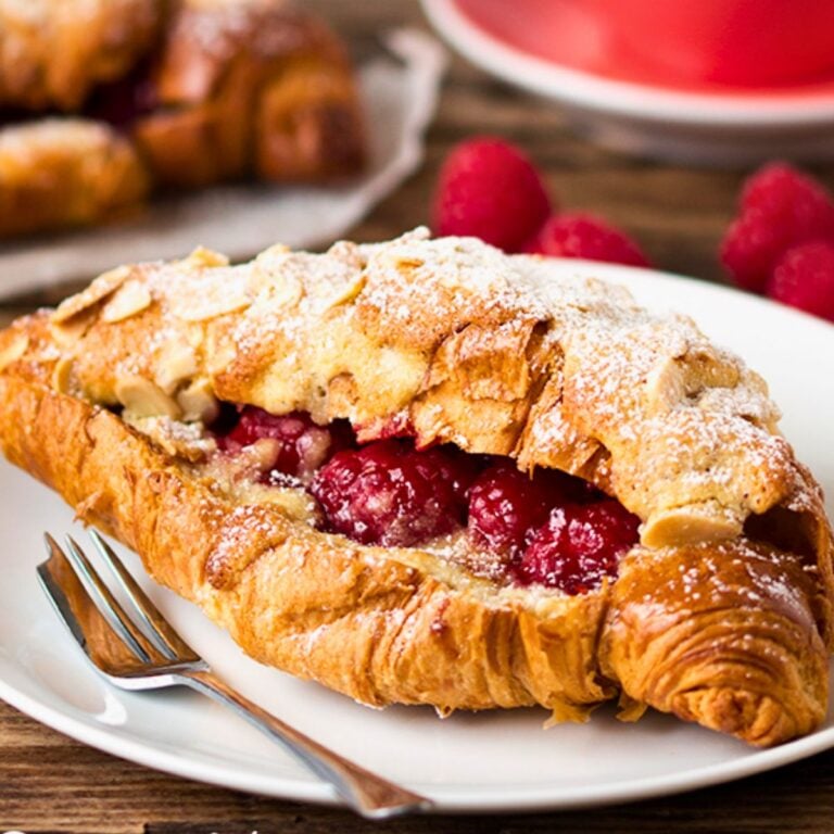 Raspberry Frangipane Stuffed Croissants - CenterCutCook
